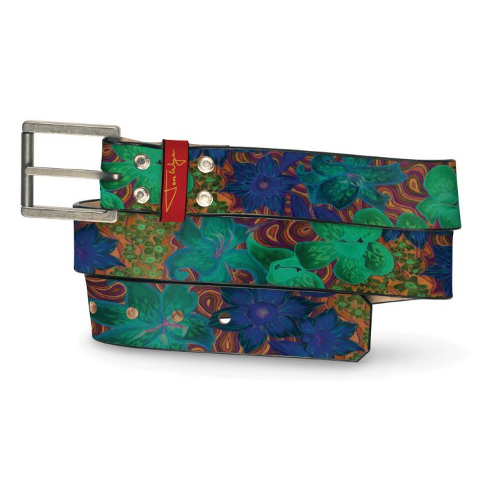 Water Lily Leather Belt